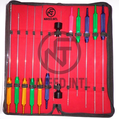 Liposuction Set of 11 + 2 Cannulas Fixed Handle Fat Transfer Surgical ...