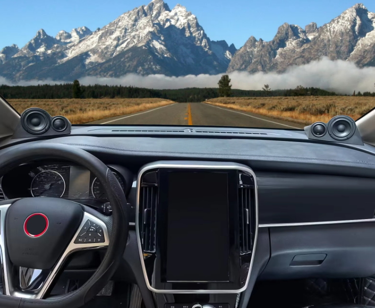 Dash Mount Midrange & Tweeter Pods Boxes 2-Way Speaker Bracket Housing ...