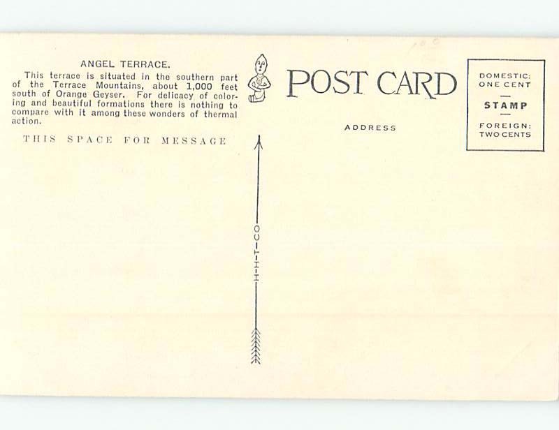 Unused Divided-Back ANGEL TERRACE Yellowstone National Park Wyoming WY ...