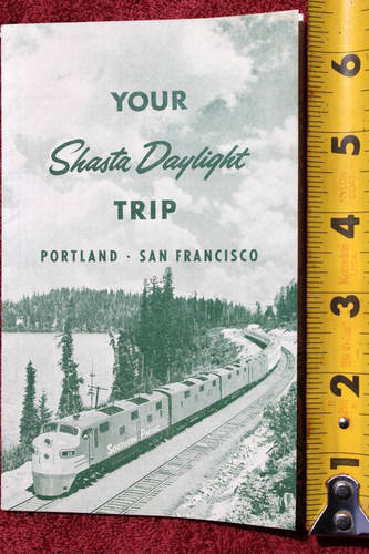 1960 Southern Pacific Shasta Daylight Railroad Timetable Portland San ...