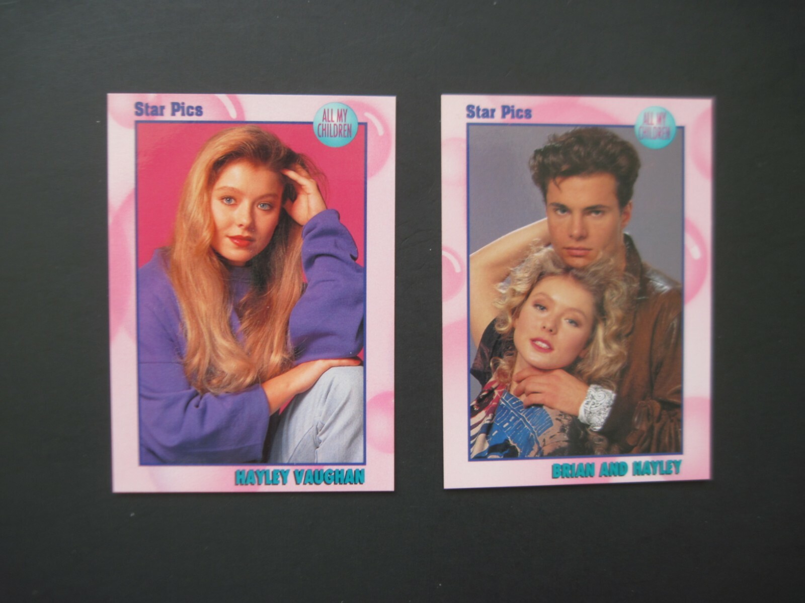 KELLY RIPA Hayley Vaughan with Brian Cards #14 #16 ALL MY CHILDREN 1991 ...