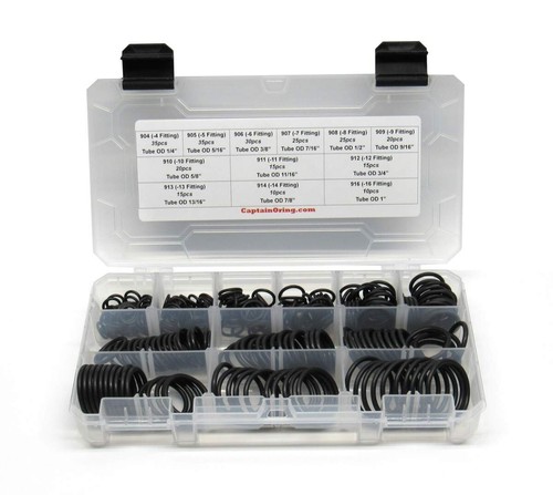 Hydraulic O-Ring Seal Kit - 12 Sizes, 255 Buna-N O-Rings for Leak ...