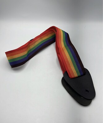 Adjustable Guitar Strap - Rainbow Multi Colored Nylon Musical ...