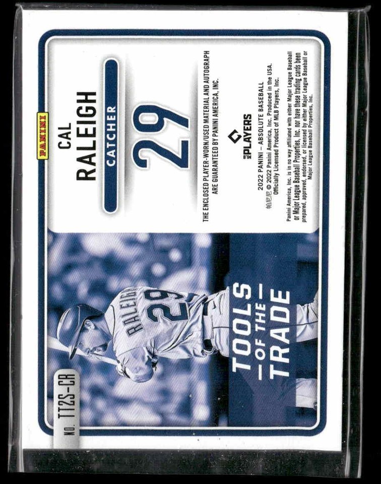 2022 Panini Absolute Cal Raleigh Tools of the Trade 2 Swatch Signatures ...