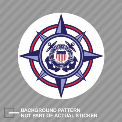 Round US Coast Guard Auxiliary Seal Sticker insignia aux ensign uscga ...