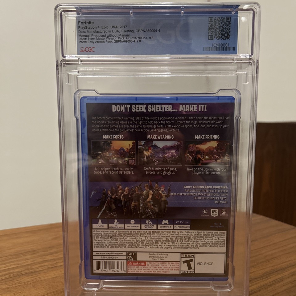 Fortnite Sony PlayStation 4 PS4 CIB CGC Graded 9.0 w/ 9.8 Disc Rare ...