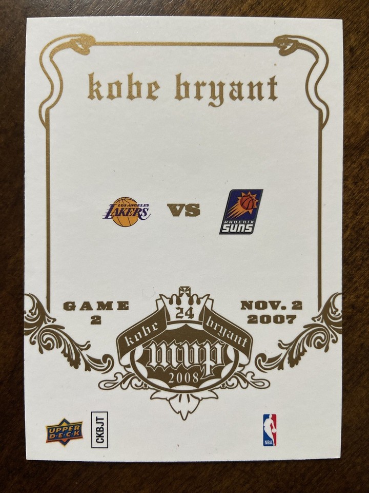 2008-09 UPPER DECK MVP KOBE BRYANT WHITE BORDER GAME 2 CARD! | eBay