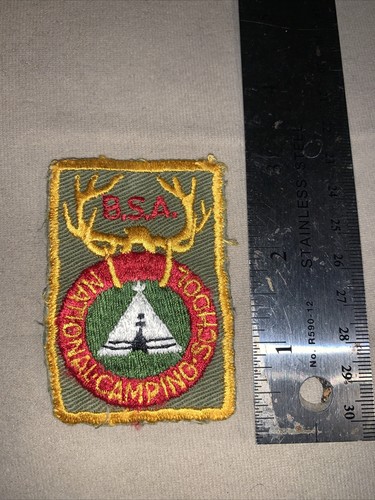 National Camping School Boy Scout Badge BSA Vintage Patch | eBay UK