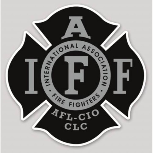 4 Inch Non-Reflective IAFF Black & Grey Gray Maltese Black Flag Sticker ...