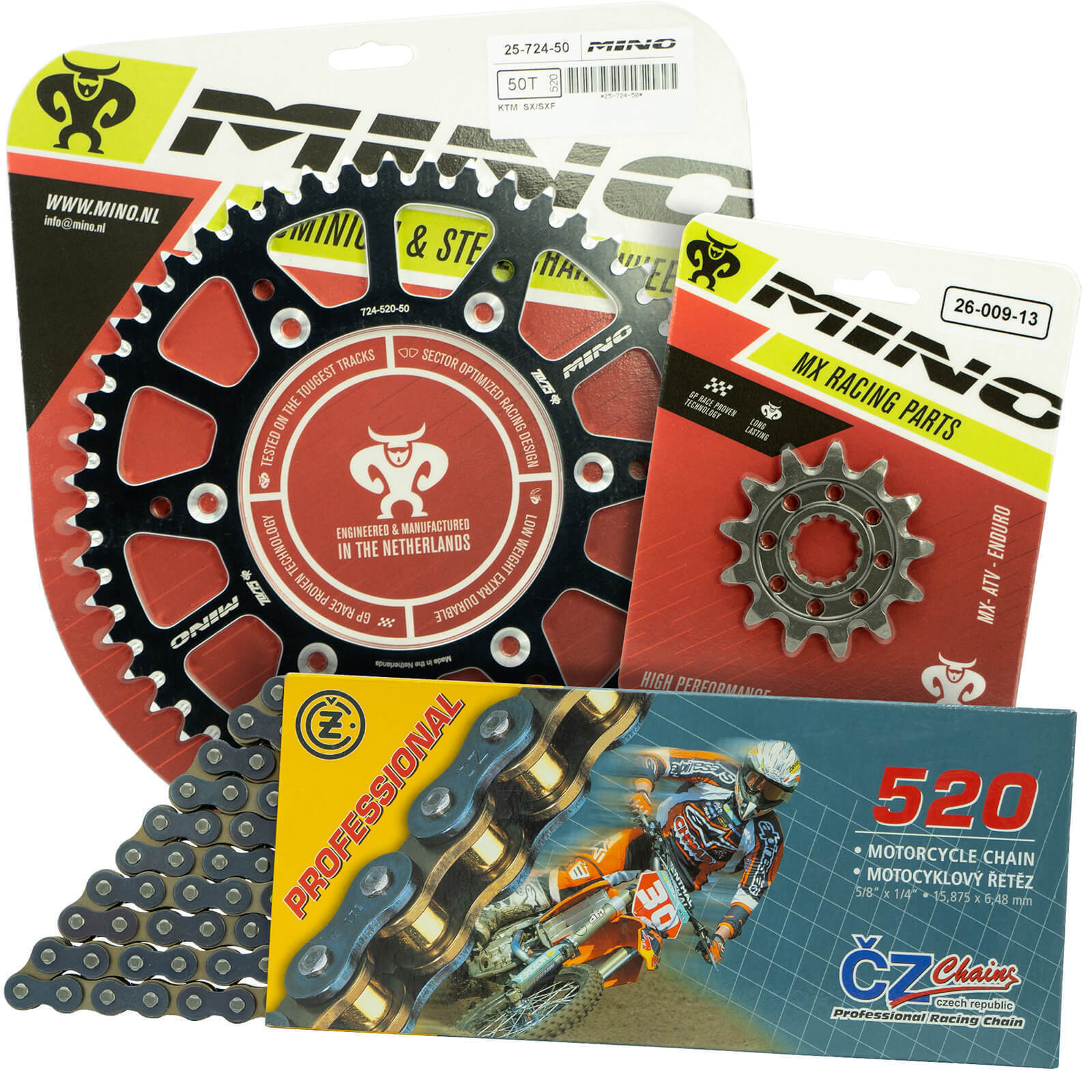 Gas Gas EX450F 2021 - 2022 Mino 14T/48T MX CZ Chain & Black Alloy ...