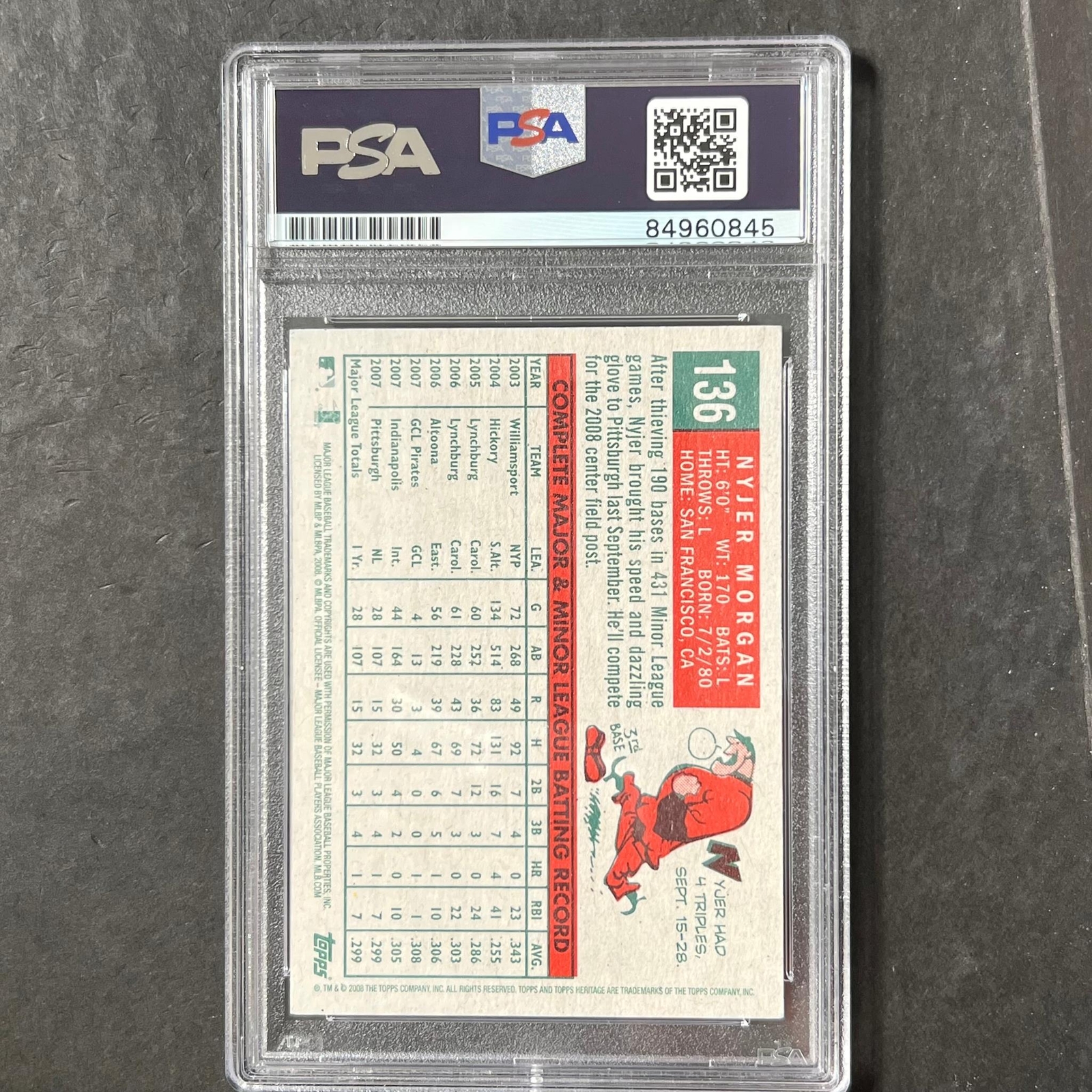 2008 Topps Heritage #136 Nyjer Morgan Signed Card PSA Slabbed Auto ...