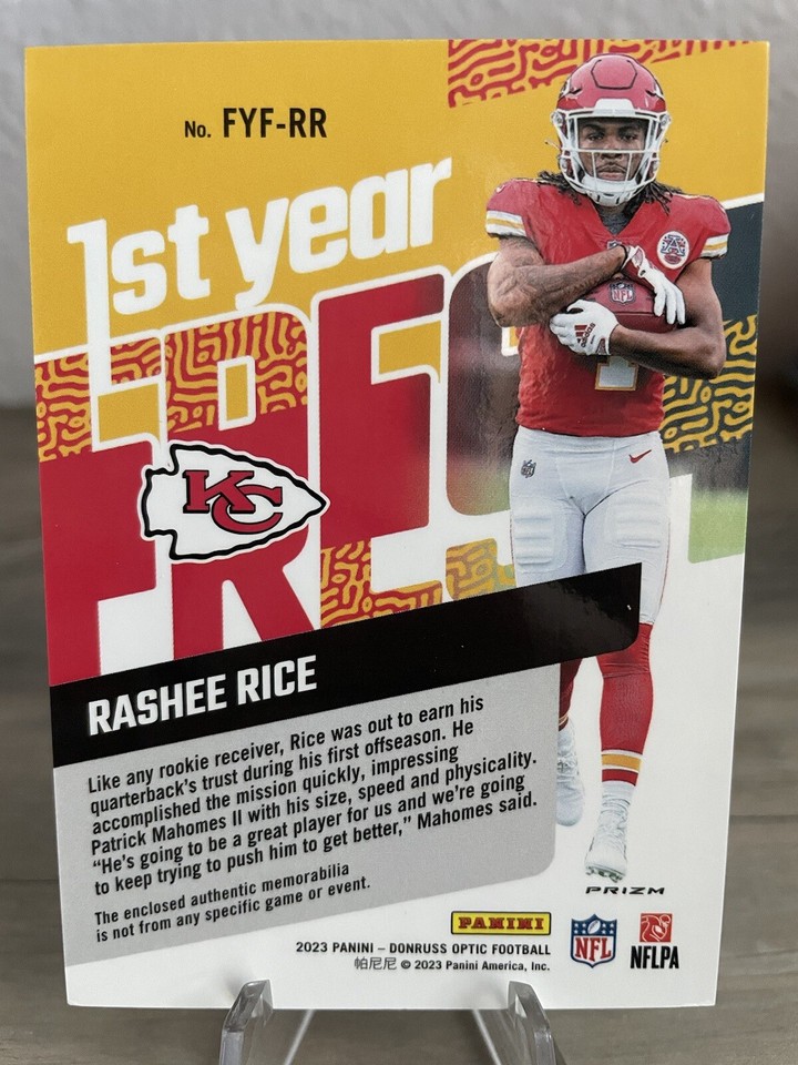 2023 Donruss Optic RASHEE RICE #FYF-RR Rookie 1st Year Fresh Patch Blue ...