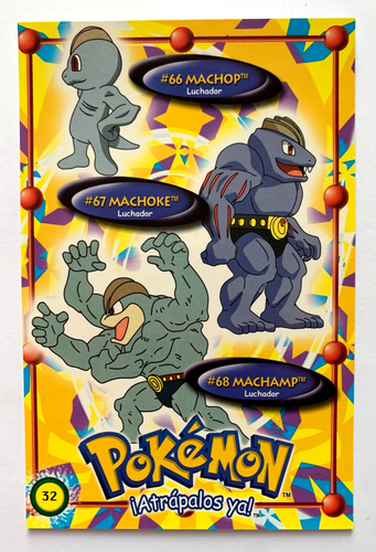 2000 POSTCARD POKEMON Navarrete #032 MACHOP - MACHOKE - MACHAMP Kanto ...