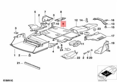 Genuine BMW Z3 E36 M3 3.2 Convertible Underfloor Coating Center ...