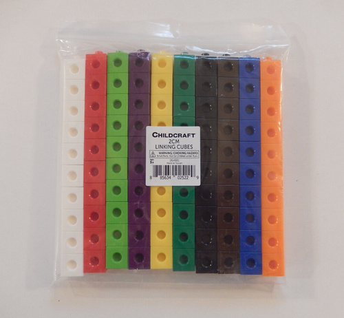 100 Count Childcraft 2cm Linking Cubes 10 Colors Math Manipulatives for ...