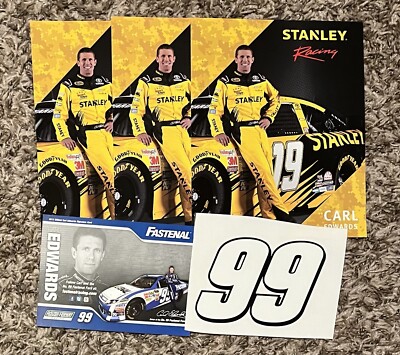 Carl Edwards 8x10 Photo & Postcard & Official Decal - LOT OF 7 - NASCAR ...