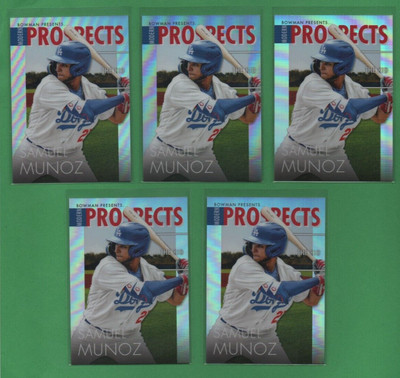 (5) 2023 Bowman Chrome Samuel Munoz Modern Prospects Rc Inserts Dodgers ...