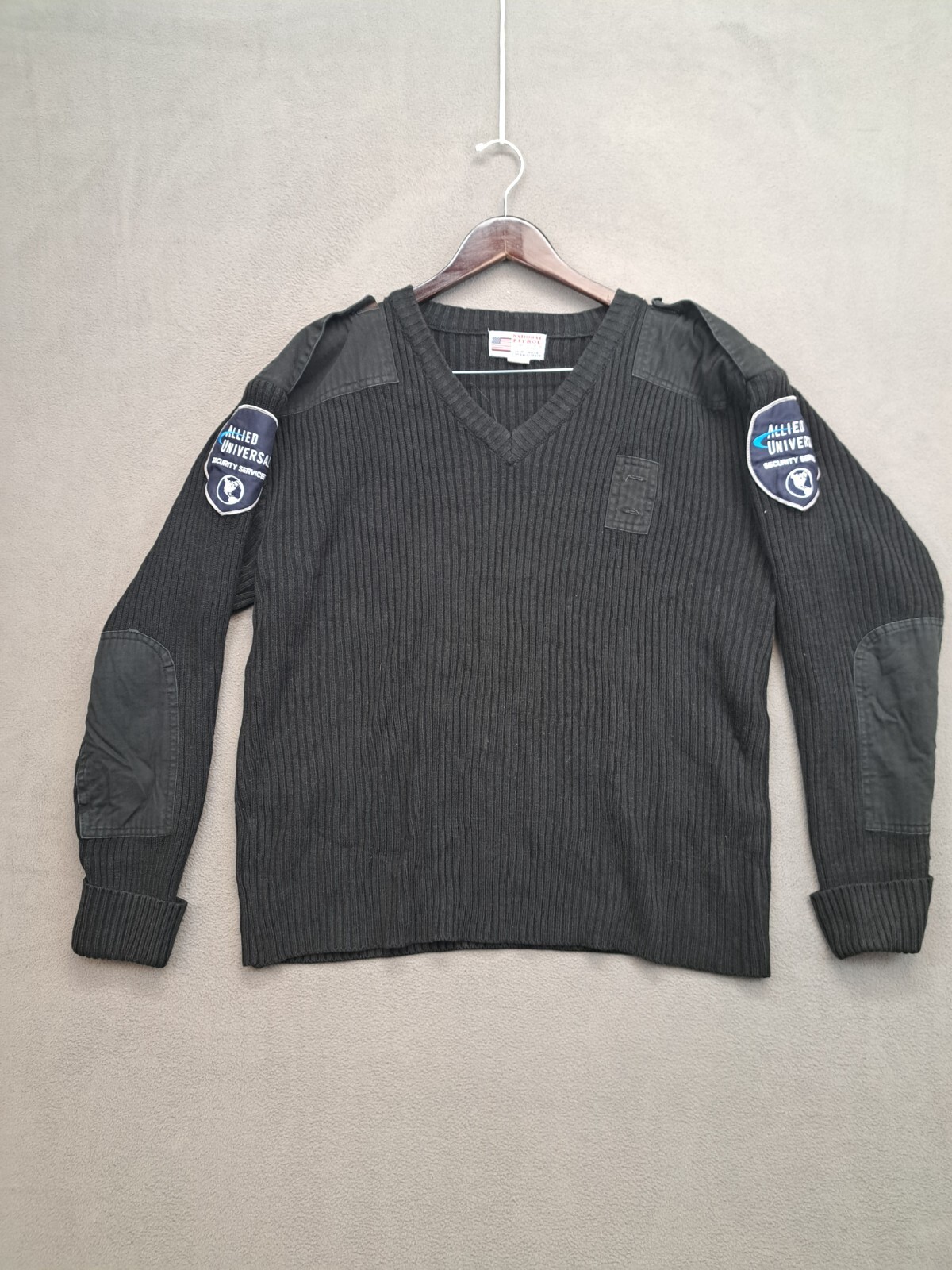 NATIONAL PATROL Mens Wooly Pulley Commando Sweater Patches Security Black 4XL | eBay