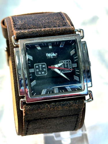 Mossimo A126-11 Watch Black Dial with a Brown Leather Band Battery for ...