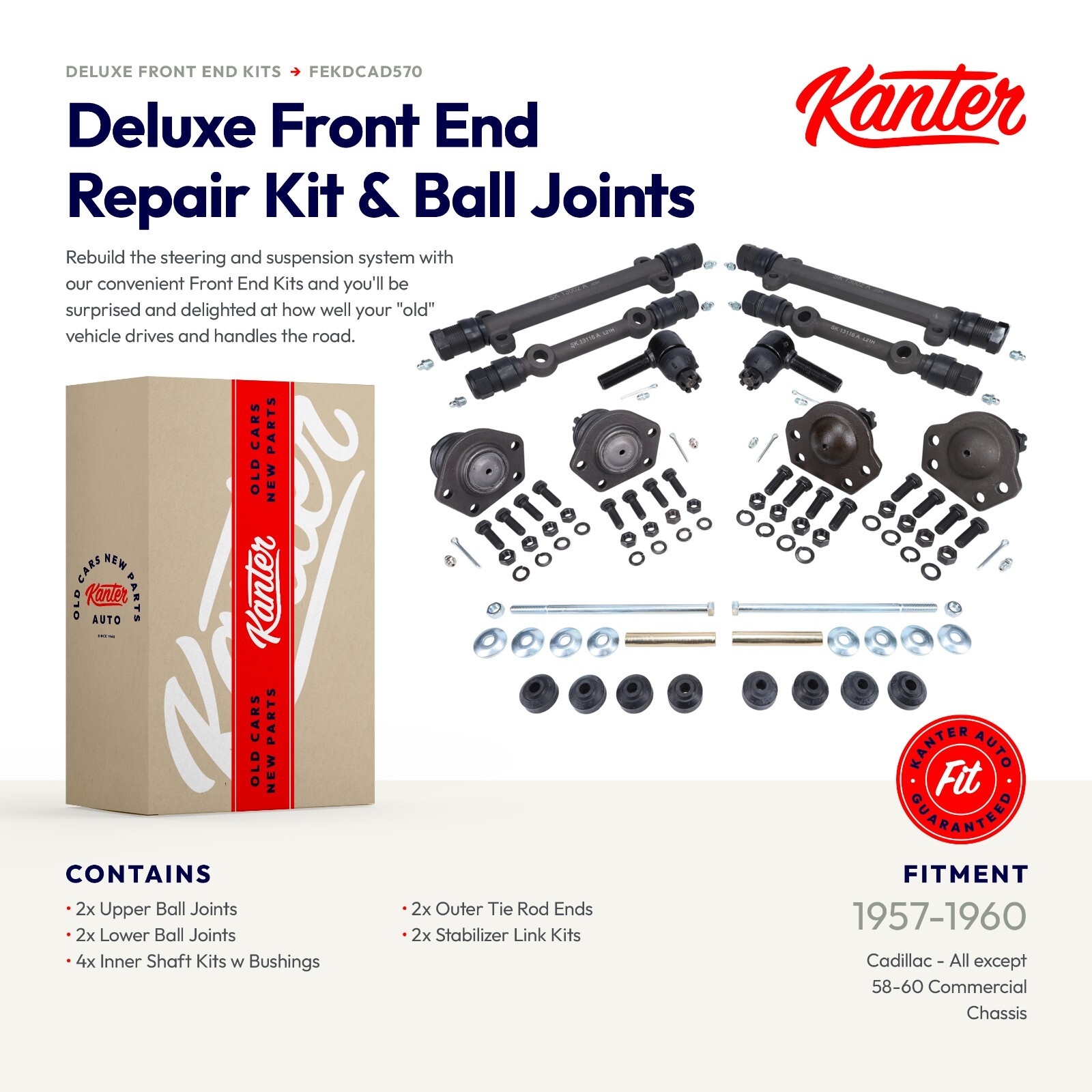 Front End Repair Kit & Ball Joints 57 58 59 60 Cadillac 1957 1958 1959 ...