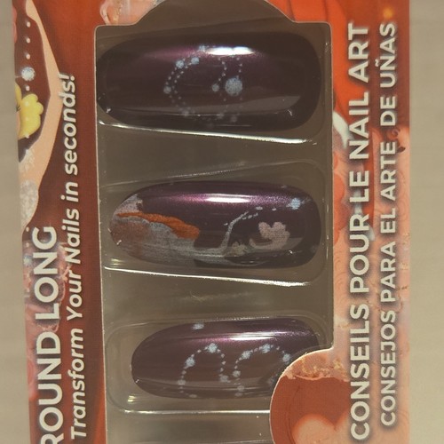 iONi Showgirl burlesque Show TIME Fake Nail Art Tips 12 Long Round ...