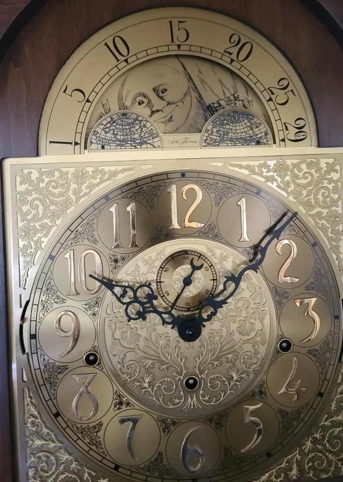 Seth Thomas Tall Case Mahogany Grandfather Clock – VGC – BEAUTIFUL ...