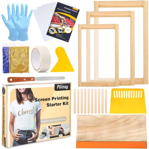 26Pcs Screen Printing Starter kit, 3 Different Size Wood Silk Screen ...