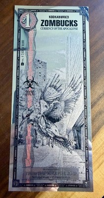 💥SILVERBACK ZOMBUCKS KOOKABURIED 1/1000 oz. SILVER NOTE .999 LIMITED ...