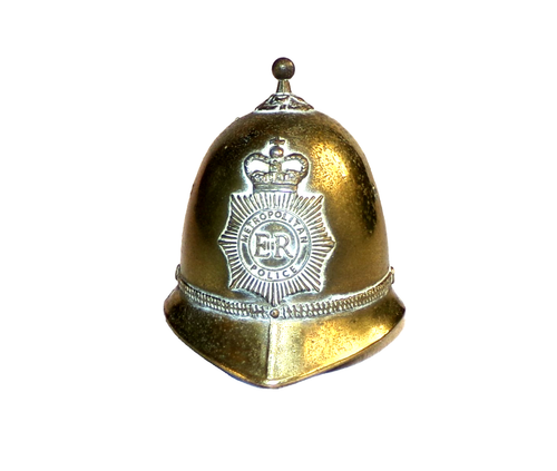Vintage Small Brass Metropolitan ER Police Helmet Hat Bell | eBay UK