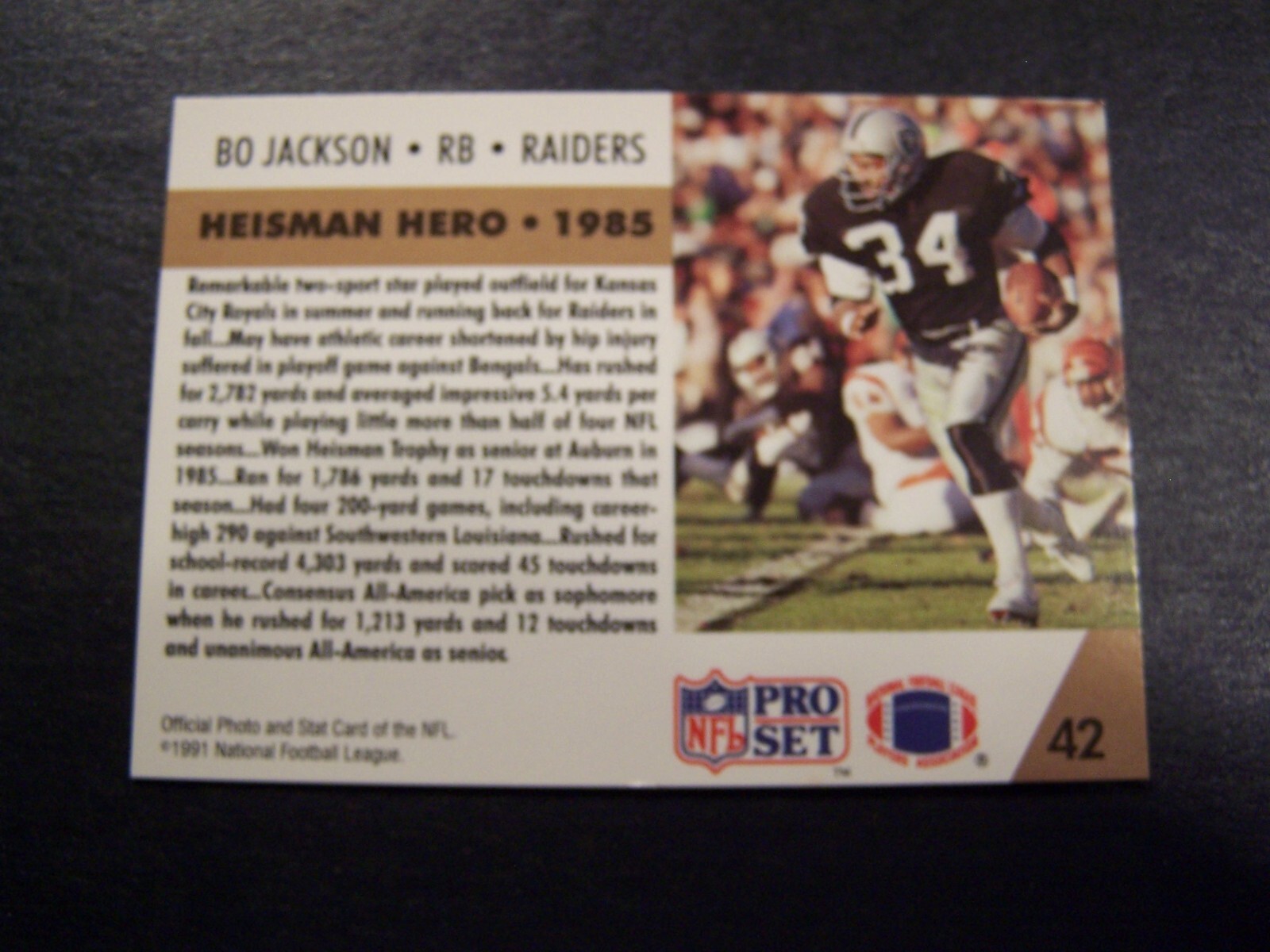 Bo Jackson Pro Set Card #42 Heisman Hero 1985 | eBay