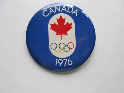 LOT OF 10 1976 Montreal Olympic Pin Canada Maple Leaf Rings 3.5" button ...