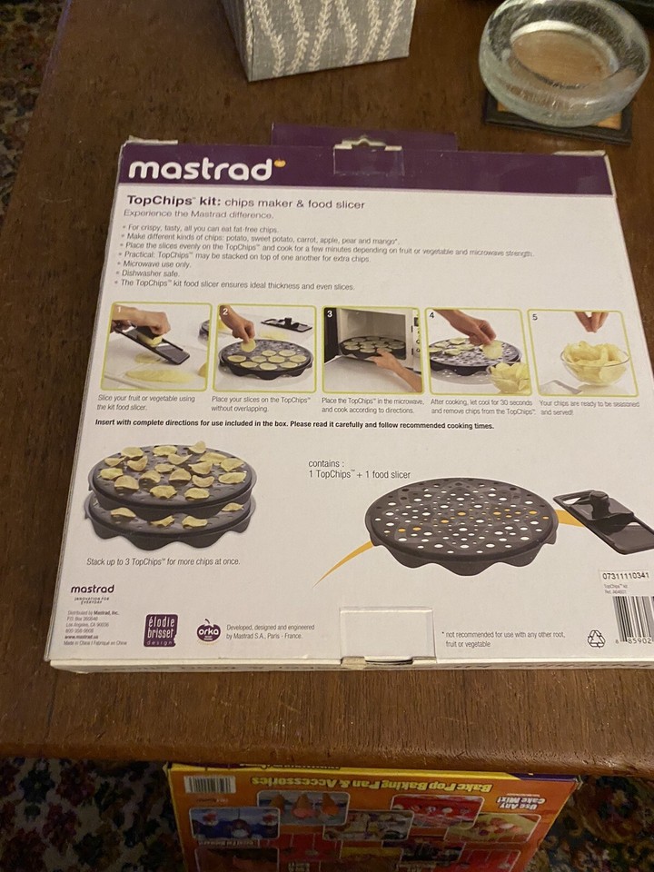 Mastrad TopChips Kit Microwave Potato Chips Maker Food Slicer Vegetable ...