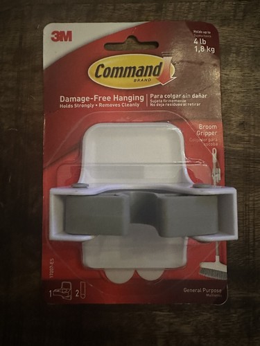 3M Command Broom Gripper Hanger Hook Damage-Free Wall Mount ...