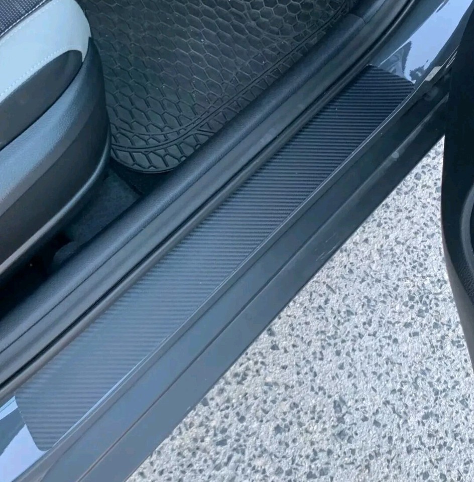 For FORD TRANSIT CUSTOM DOOR SILL STEP GUARD PROTECTORS CARBON FIBRE ...