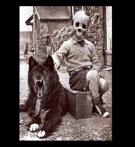 Vintage Freak Child Midget Wolf PHOTO Creepy Dog, Scary Man, Weird ...