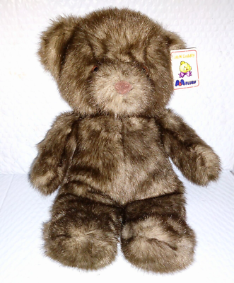 A&A SABLE Teddy Bear Dark Brown Soft Realistic Fur 16in Plush Hang Tag ...