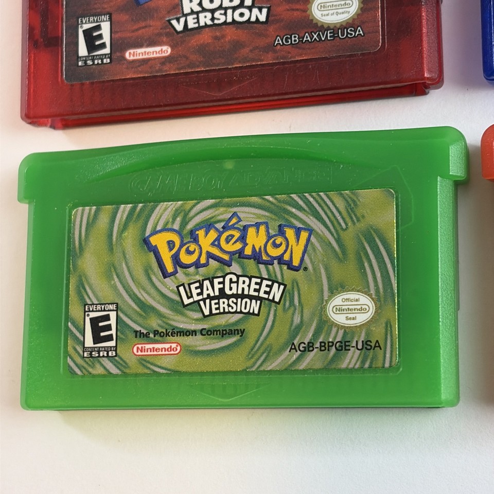 Pokemon Emerald Ruby Sapphire LeafGreen FireRed Version Authentic GBA ...