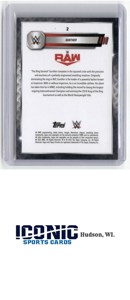 2025 Topps Chrome WWE #2 Gunther Blue Refractor #/150 | eBay