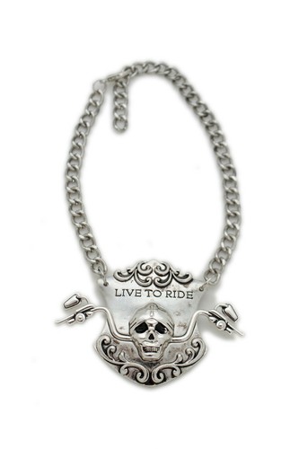 Women Biker Boot Bracelet Silver Metal Chain Bike Shoe Charm Live To ...