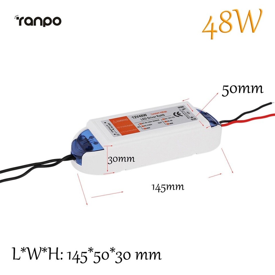 18W 36W 72W 100W LED Driver 12V Light Transformers For LED Strip Power ...