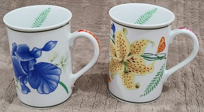 Lynn Chase Flores 4-1/8" Flower Mug | eBay