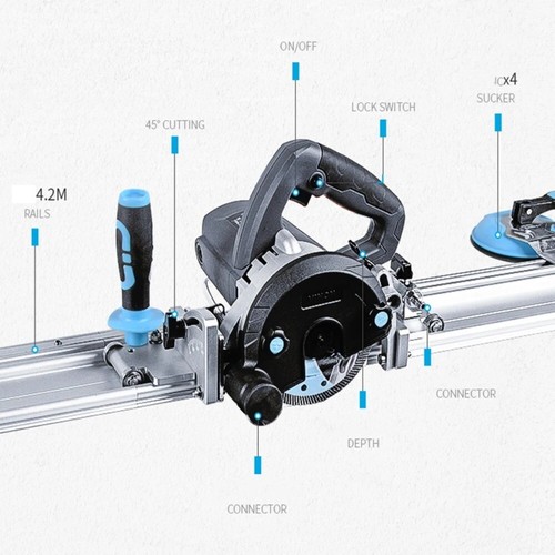 Portable 45 Degree Miter Vertical Cutter Machine with Rail Guide for ...