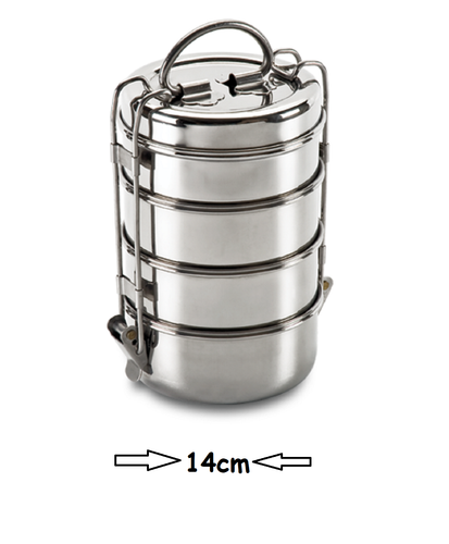 Tiffin Lunch Box Stainless Steel Indian Stackable 2/3/4 Layer Tier Food ...