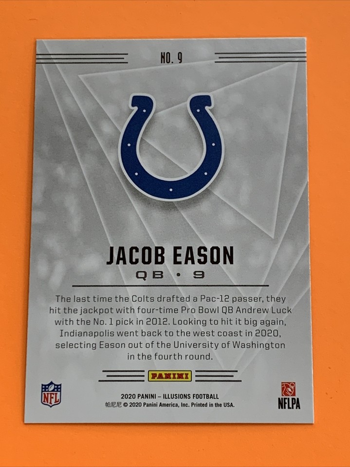 2020 Panini Illusions Jacob Eason Rookie #9 Indianapolis Colts RC Base ...
