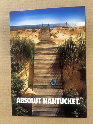 Postcard Absolut Nantucket Island Massachusetts Beach Vintage Vodka ...