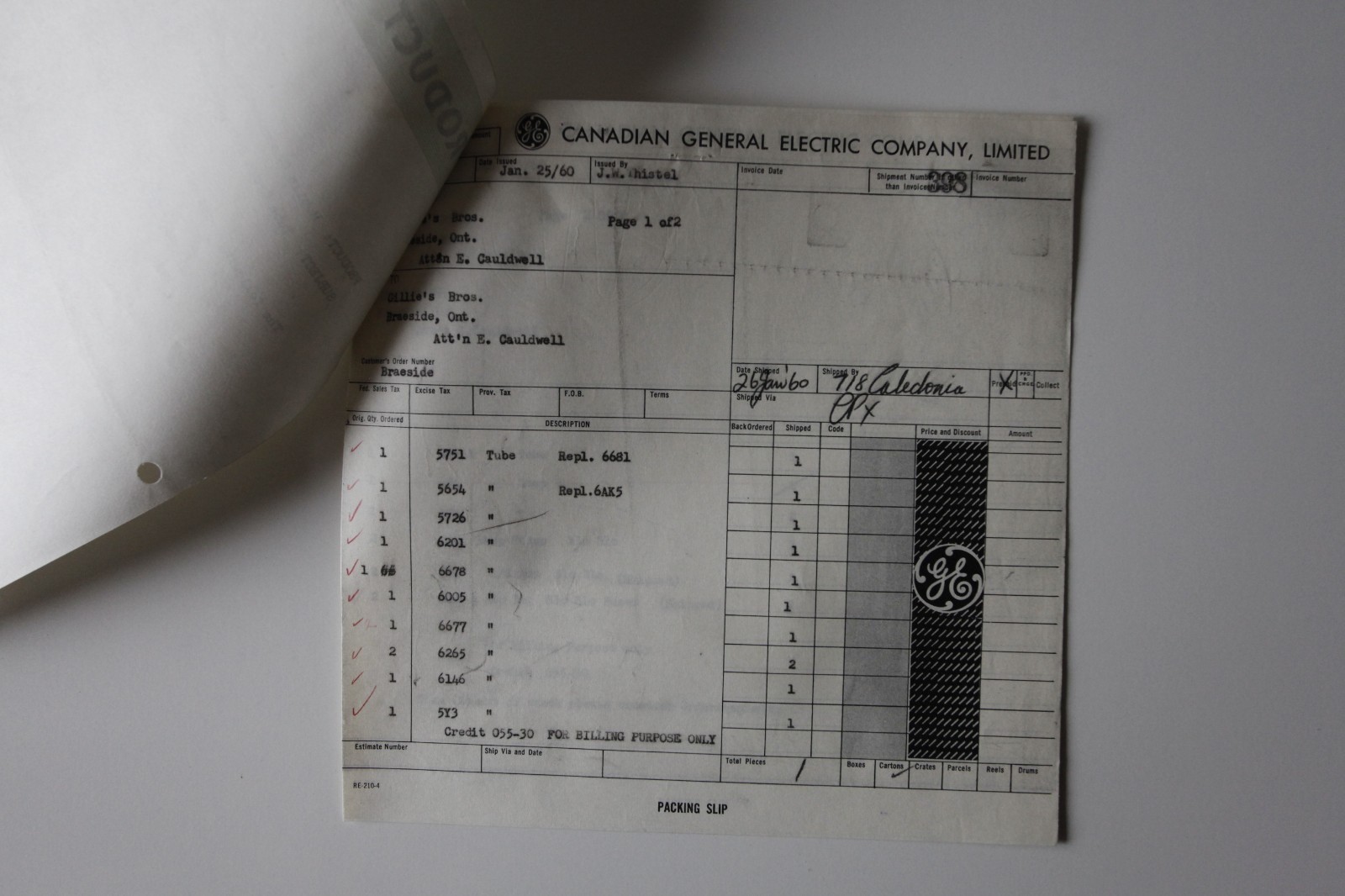 Canadian General Electric 1958 Tube Cross Reference Chart brochure ...