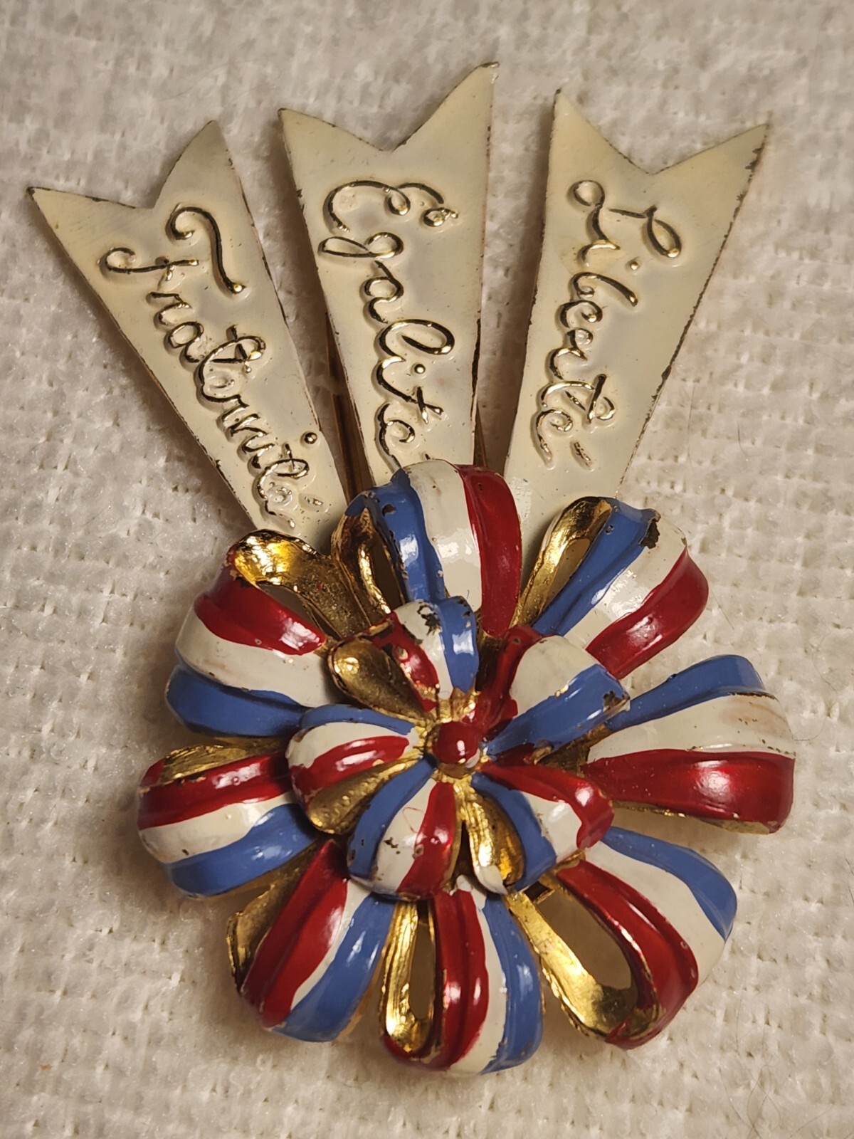 HTF Silson French Cockade Fur Clip Pin Brooch WWII Vintage Enamel Red ...