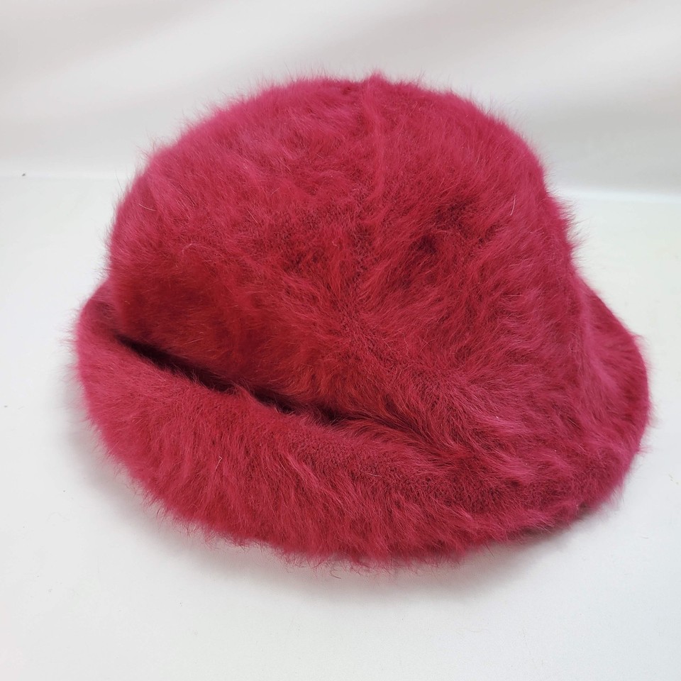 Vintage Kangol Angora Mix Hat Feather Detail Elsa Made in UK Red Beret ...