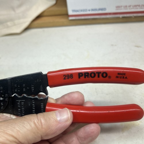 Proto Wire Strippers 22 to 10 AWG Stripper/Crimper 8-1/4" J298 Made In ...