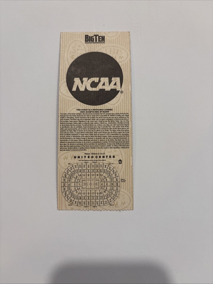2002 NCAA Basketball Tournament Ticket Stub – March 15, 2002 Indiana ...